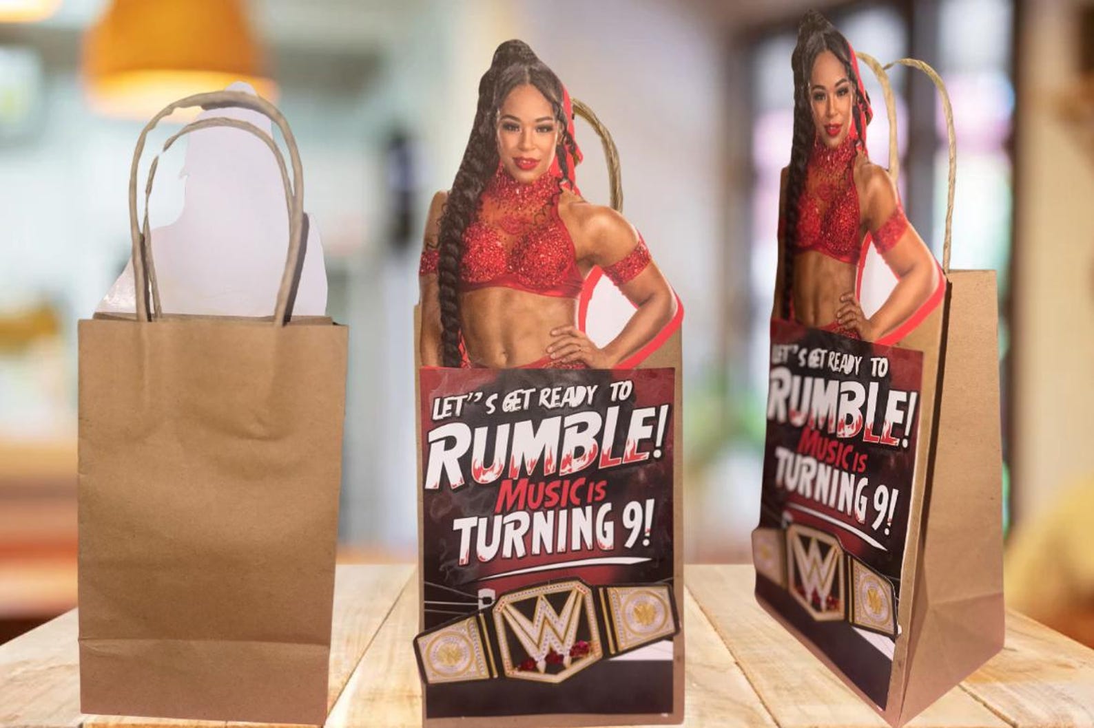 WWE Digital Favor Bag | Custom Birthday Printable | Wrestling Party Bag ...