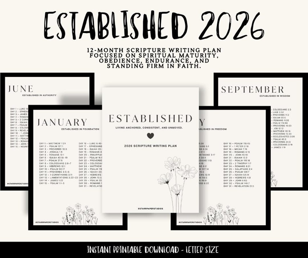 Established: 2026 Scripture Writing Plan | 12-month Bible Writing Plan ...