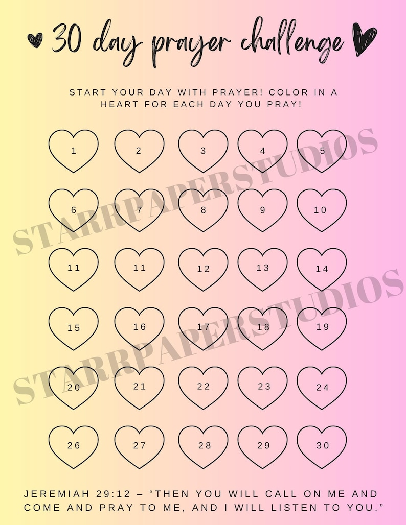 30 Day Prayer Challenge - Etsy