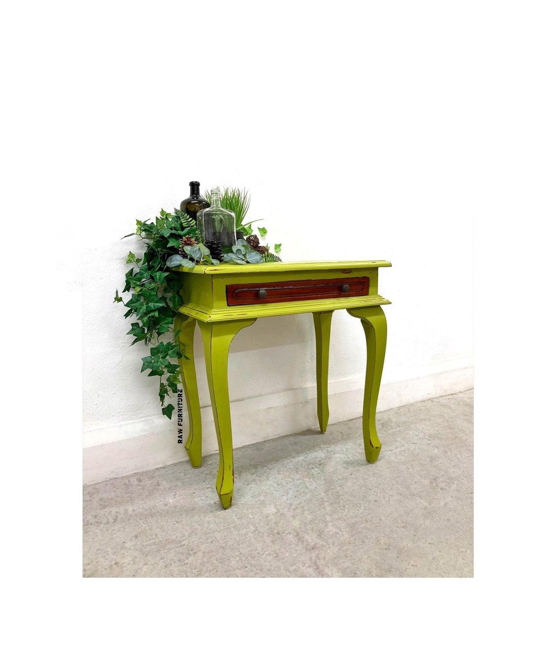 Console Table. Green Console. Hand Painted Cabriole Leg Console ...