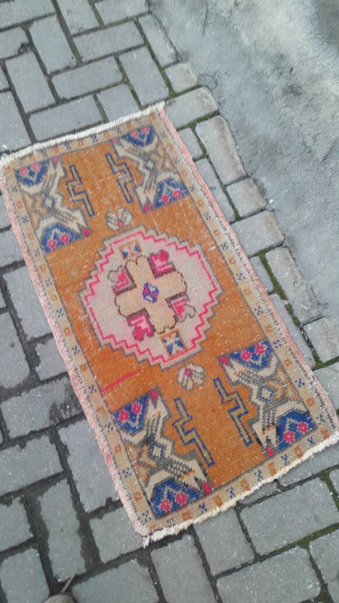 Small Rug Vintage Small Rug Oushak Rug Ft.3.14x1.64 - Etsy