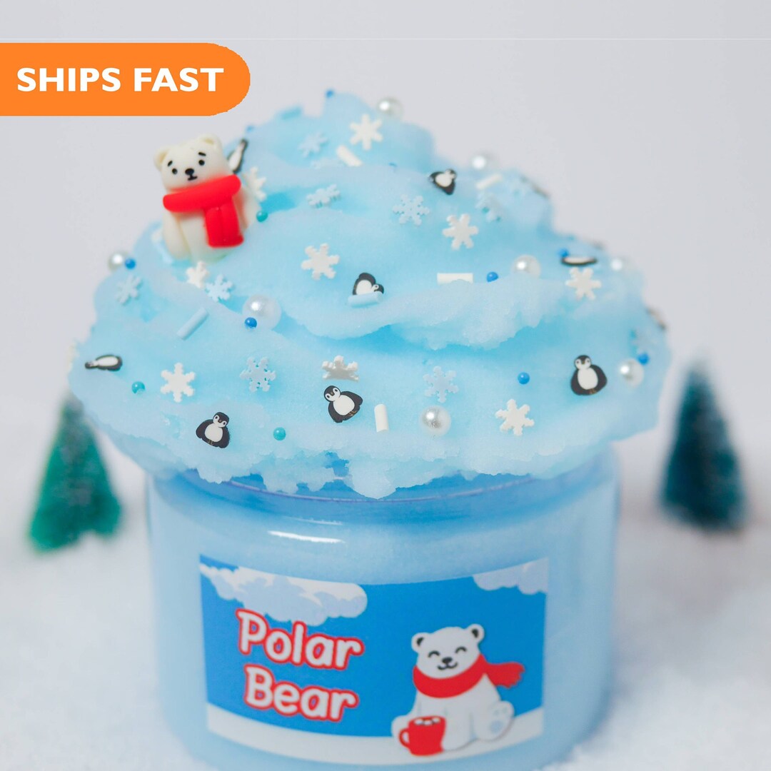 Polar Bear Slime DIY Christmas Themed Blue Iceberg Slime - Etsy