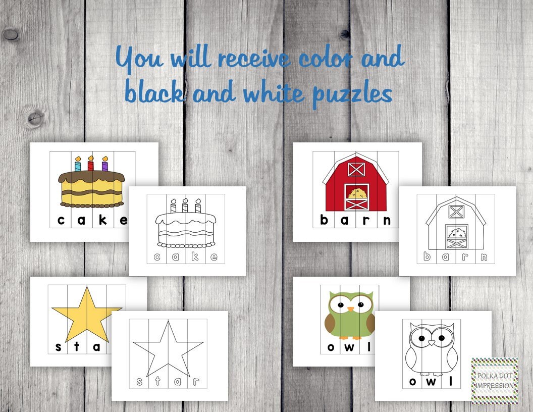 Build My Word 2 in 1 Puzzle for Preschool and Kindergarten | Printable ...