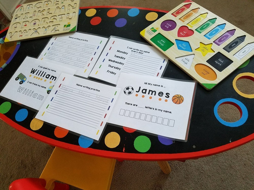 Laminated Personalized Name Writing Worksheets, Dry Erase Worksheets ...