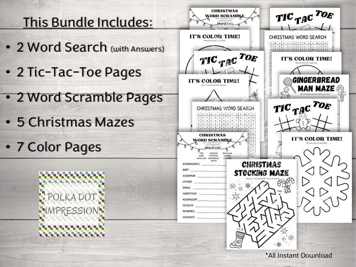 Christmas Activity Bundle for Children | Holiday Learning Worksheets ...