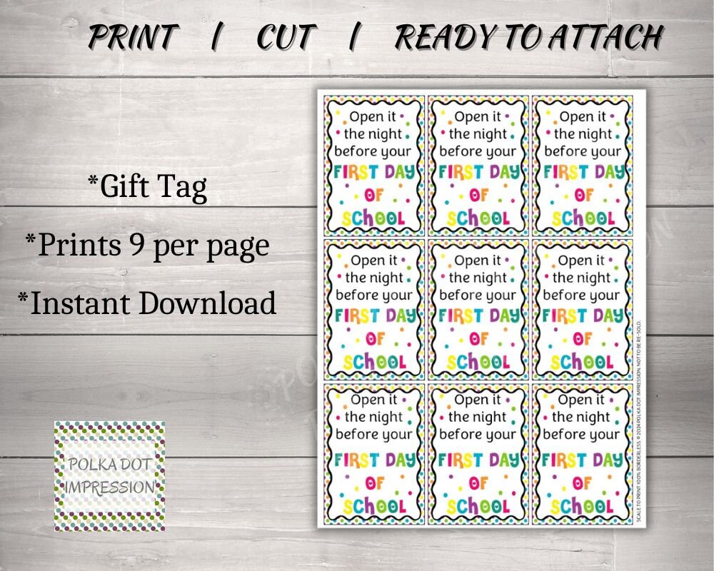 Confetti Printables for First Day of School, Back to School, Poem Cards ...