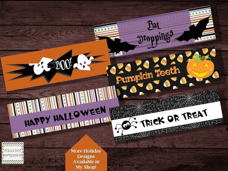 Bat Droppings Halloween Bag Toppers for Holiday Parties, Treat Bag ...