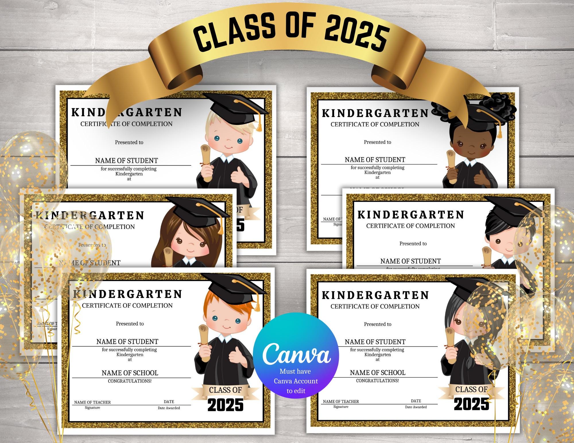 Kindergarten Completion Award Bundle Pack, Graduation Achievement ...
