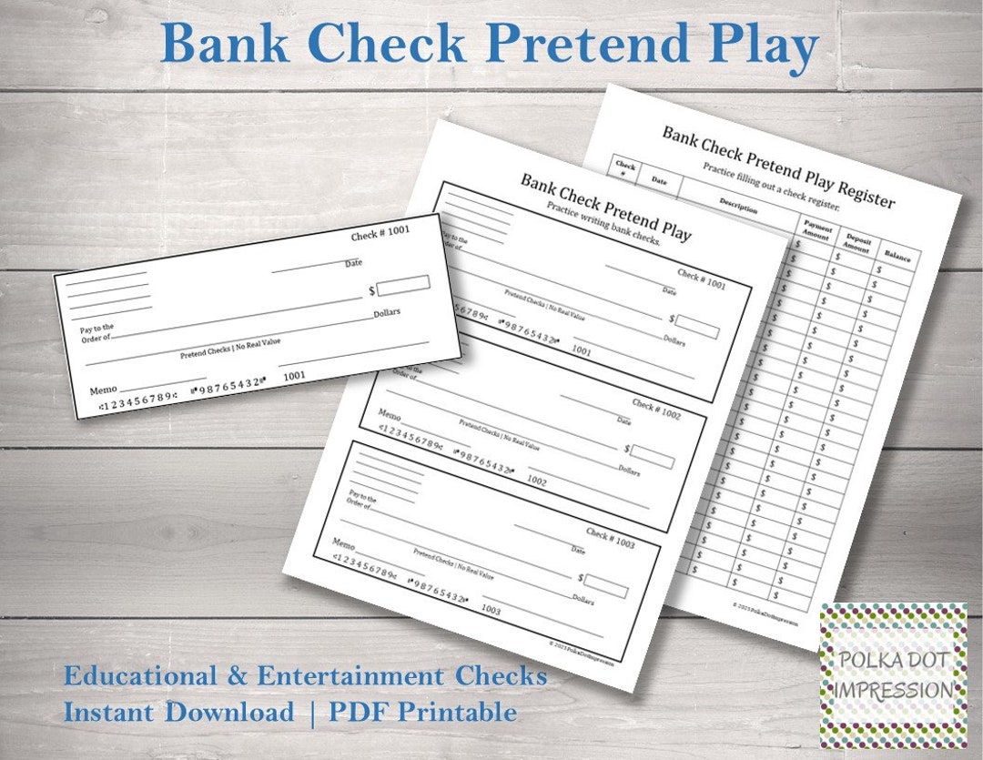 Bank Check Pretend Play | Educational Play Bank Checks | Pretend Play ...