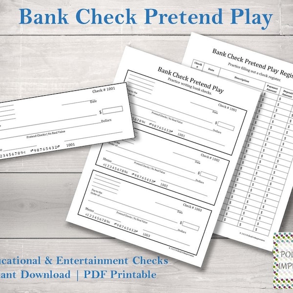 Pretend Cheque - Etsy UK