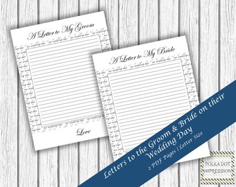 A Letter to My Bride and Groom, Perfect Wedding Day Gift, Romantic ...