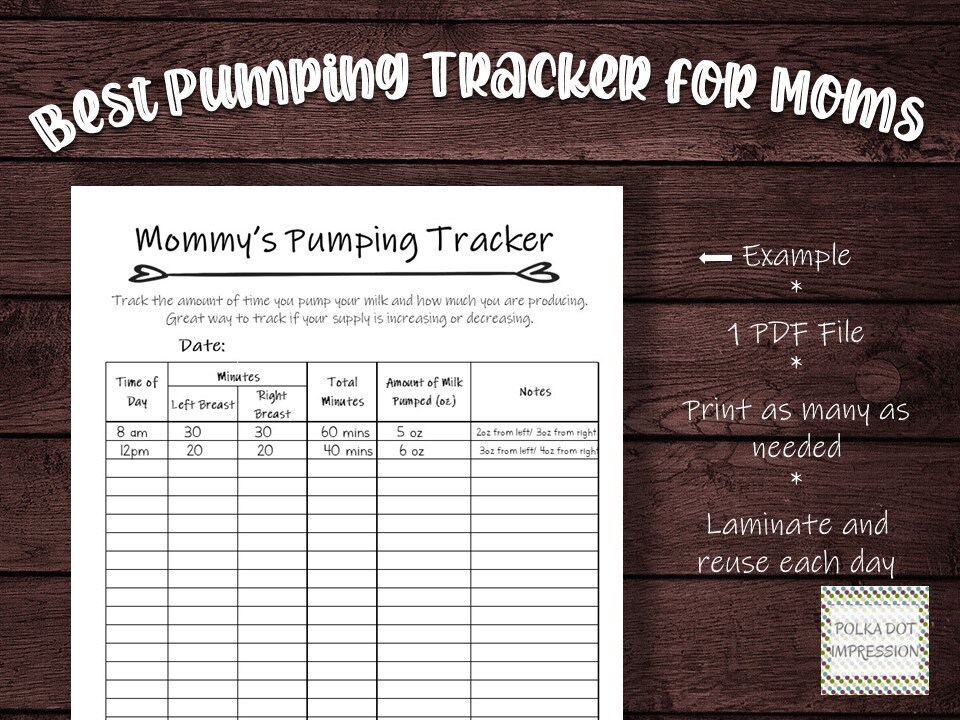 Mommy’s Pumping Tracker, Breast Pumping Schedule Tracker, PDF Tracker ...