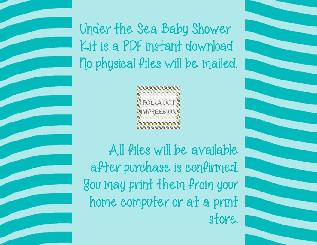 Under the Sea Themed Baby Shower Games Kit, Baby Shower Games, Cupcake ...