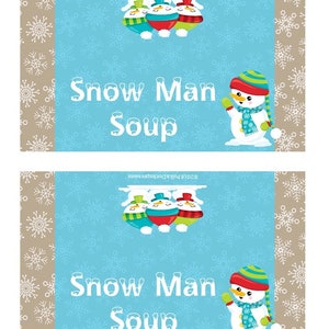 Snowman Soup Christmas Bag Toppers, Hot Chocolate Treat Bags for ...