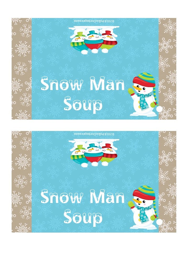Snowman Soup Christmas Bag Toppers, Hot Chocolate Treat Bags for ...