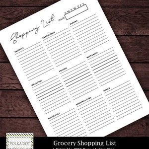 2-N-1 Grocery Lists, Master Shopping List, Sort Your Groceries ...