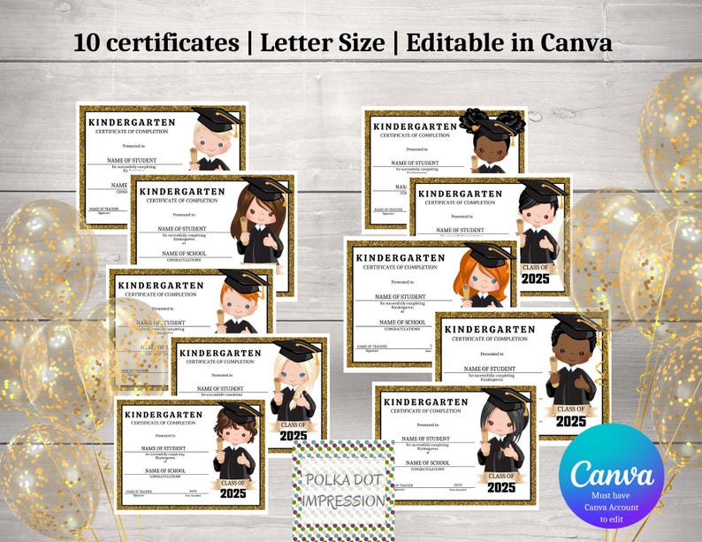 Kindergarten Completion Award Bundle Pack, Graduation Achievement ...
