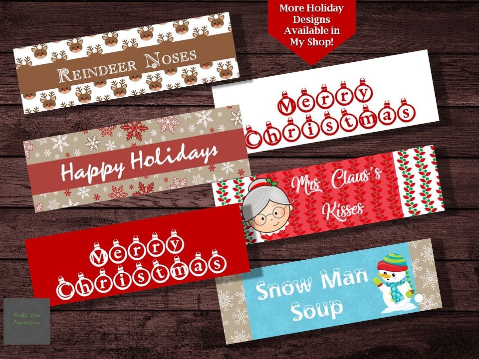Merry Christmas Red Bag Toppers, DIY Printable Bag Toppers, Sandwich ...