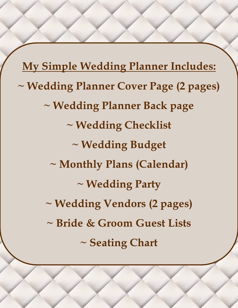 Ivory Love Simple Wedding Planner, Bridal Diary, Wedding Organizer ...