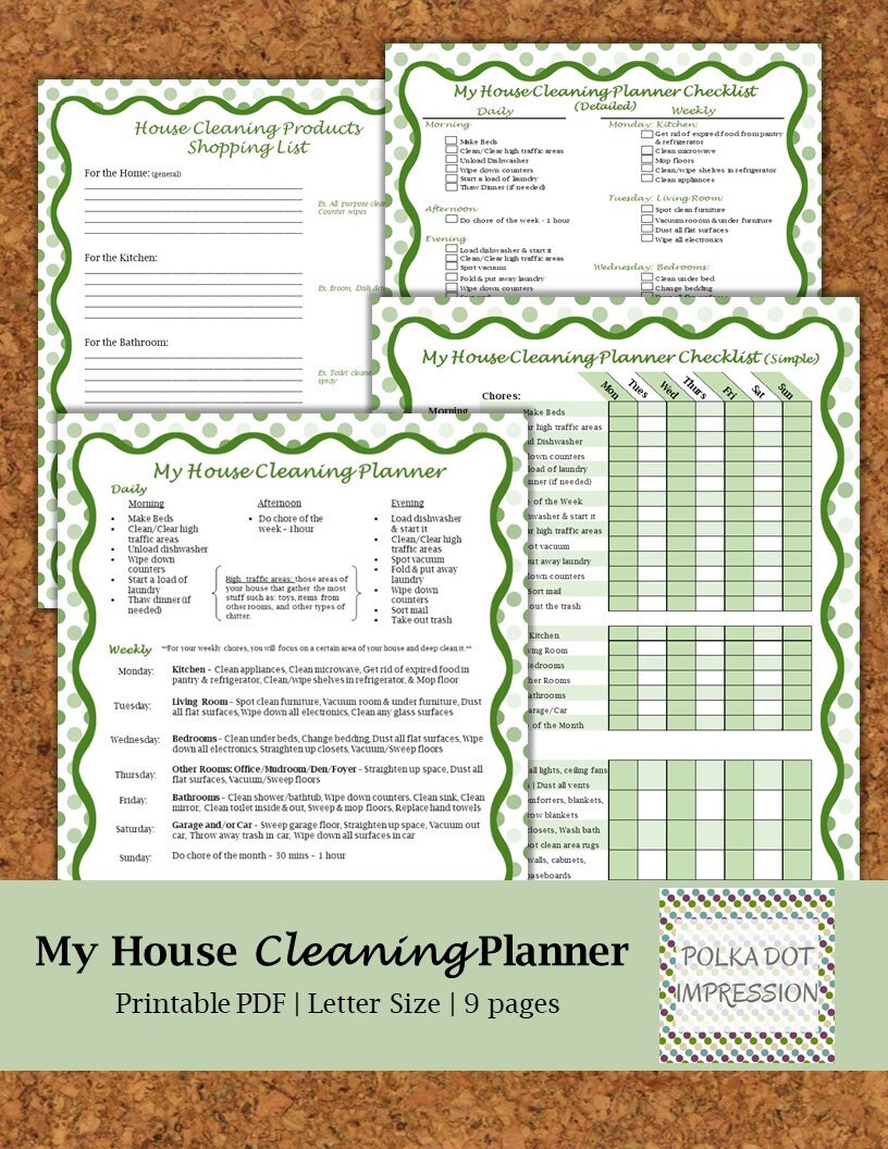House Cleaning Checklist, Simple Routine Cleaning, Chore Tasks, Daily ...