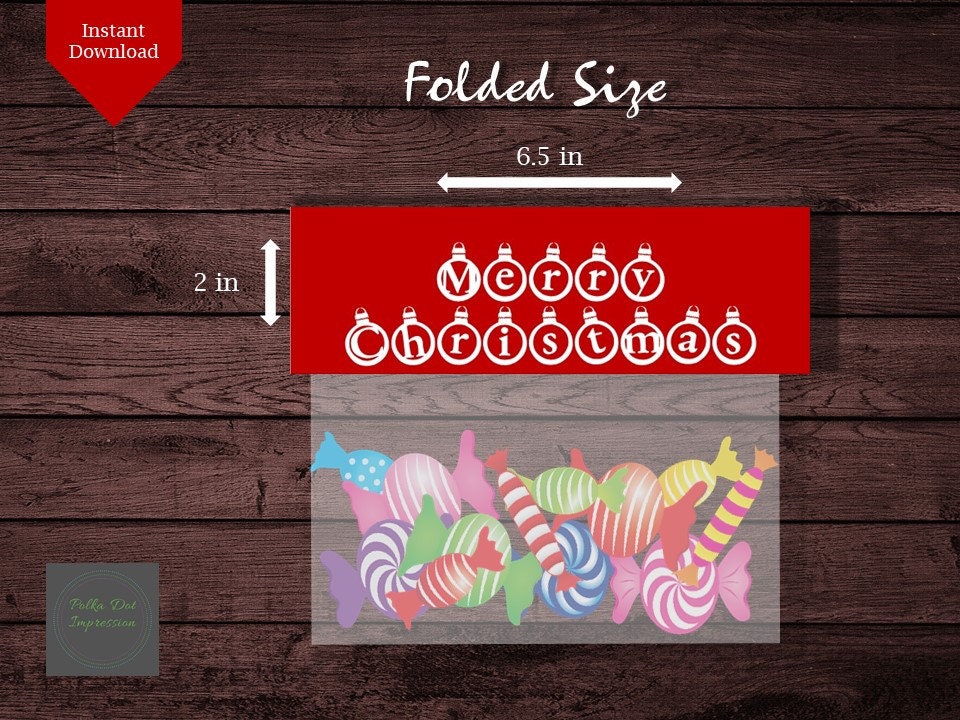 Merry Christmas Red Bag Toppers, DIY Printable Bag Toppers, Sandwich ...