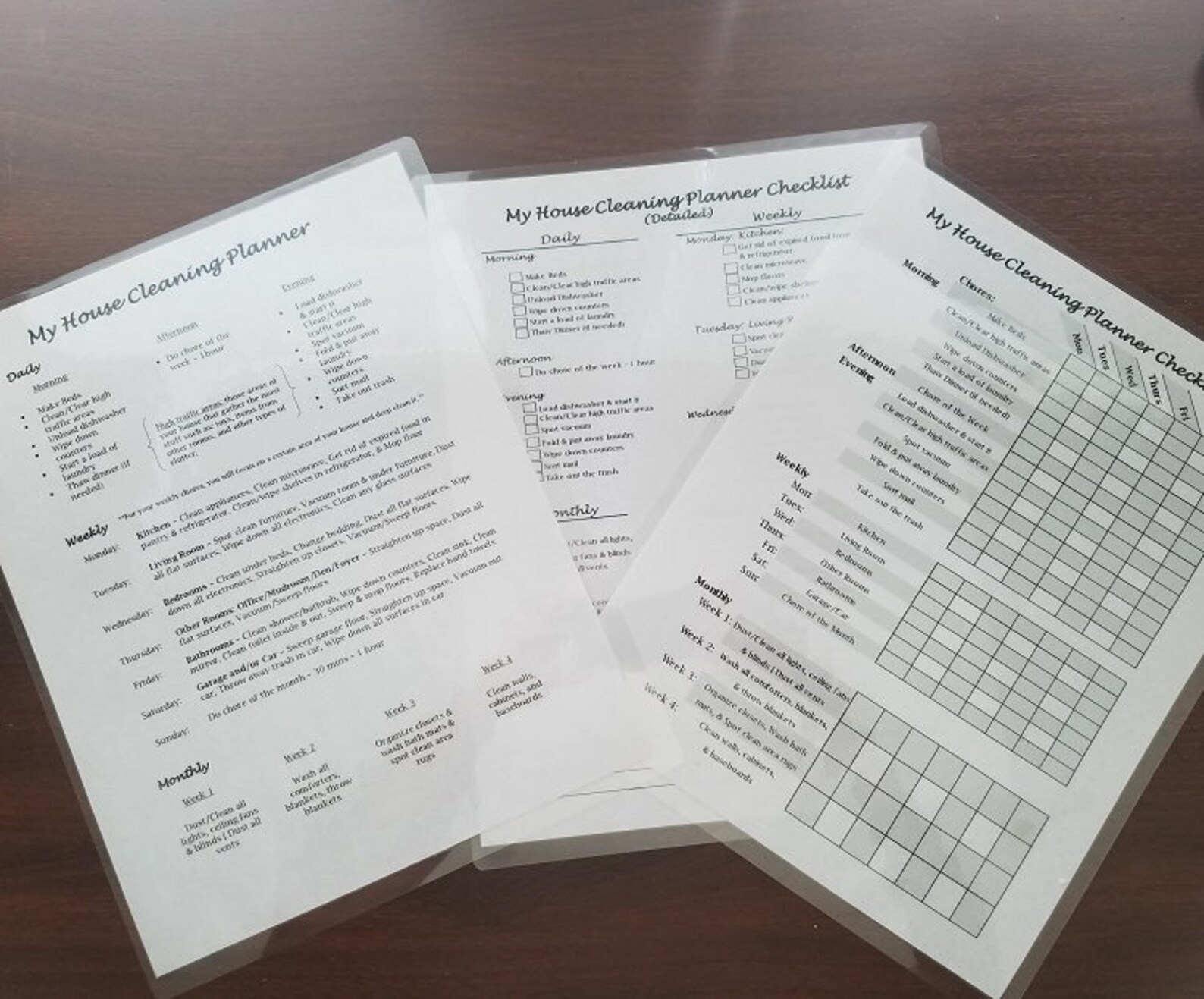 My Laminated House Cleaning Planner Schedule & Checklists Helps With ...