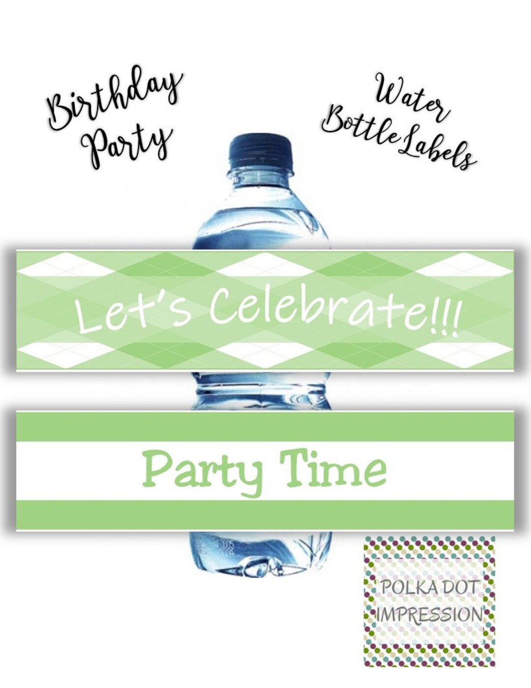 All Green Everything Water Bottle Labels for Kid Birthdays, Children ...