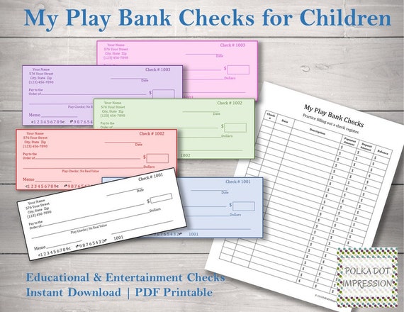 Fake Blank Checks For Kids
