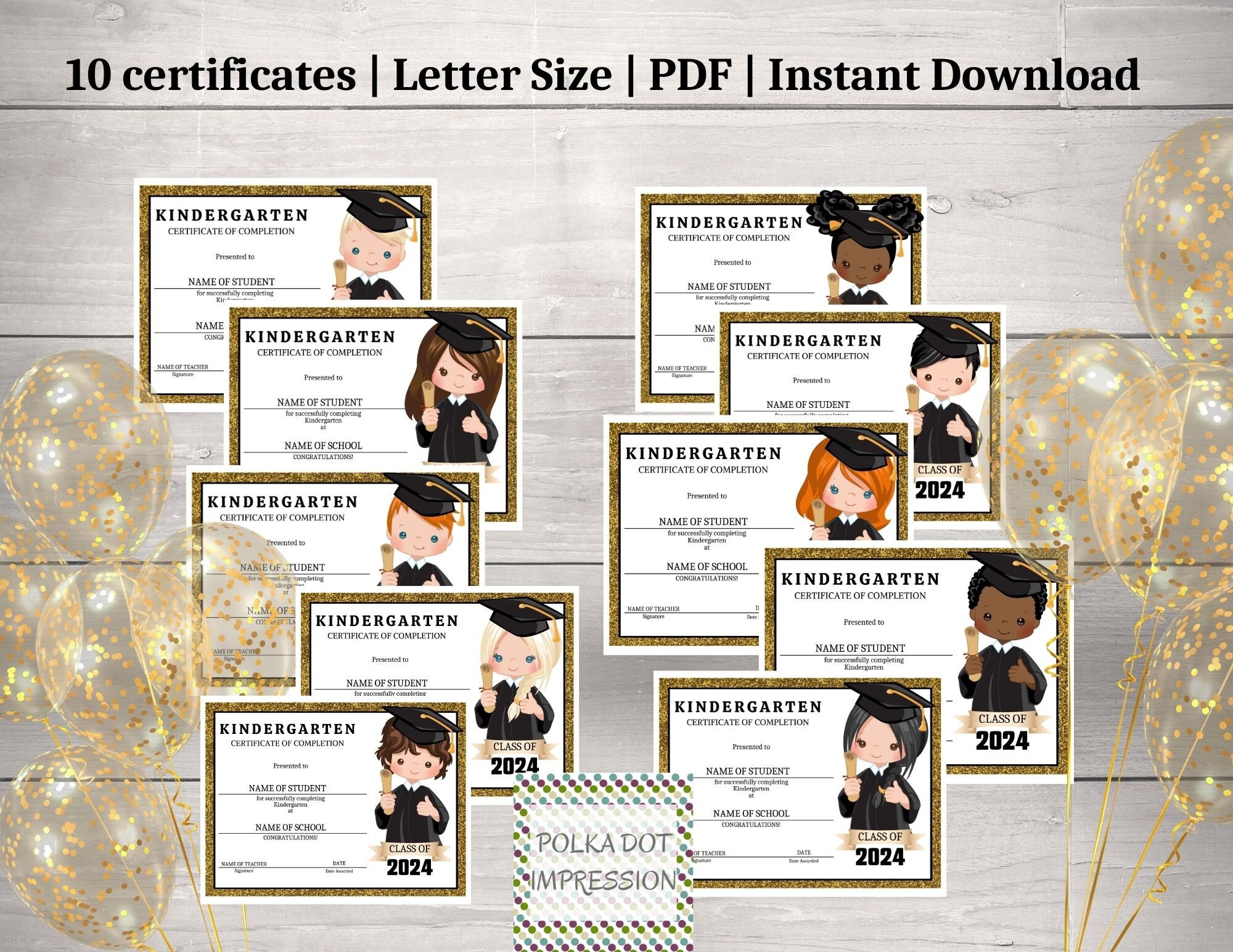 Kindergarten Completion Award Bundle Pack, Graduation Achievement ...