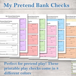 My Pretend Bank Checks | Pretend Play Checks for Kids | Play Check With ...