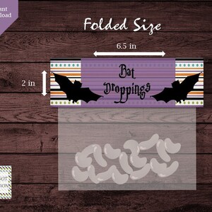 Bat Droppings Halloween Bag Toppers for Holiday Parties, Treat Bag ...