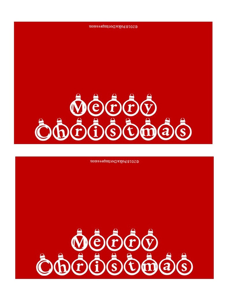 Merry Christmas Red Bag Toppers, DIY Printable Bag Toppers, Sandwich ...