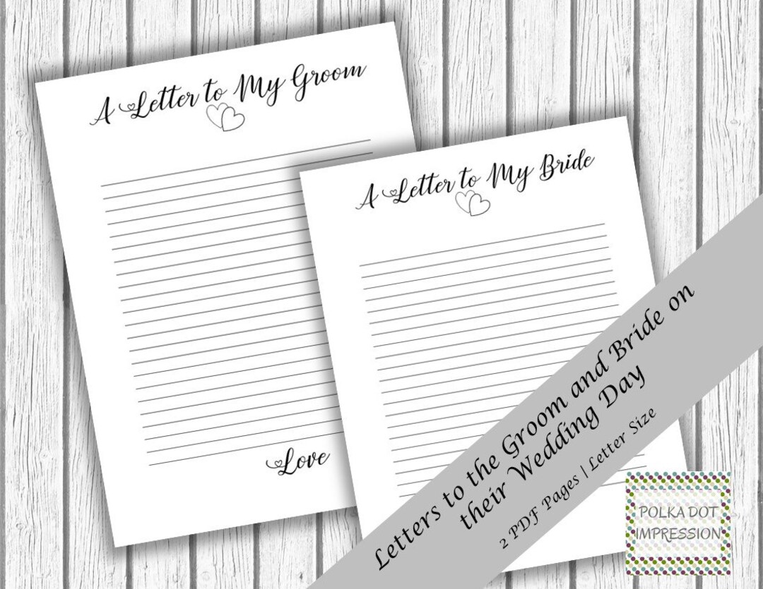 A Letter to My Bride and Groom, Perfect Wedding Day Gift, Romantic ...