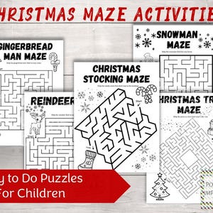 Christmas Maze Activities for Children | Fine Motor Skills Worksheets ...