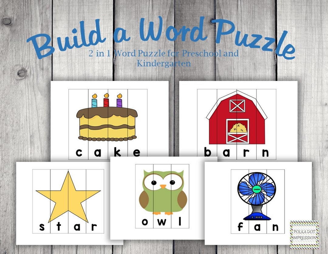 Build My Word 2 in 1 Puzzle for Preschool and Kindergarten | Printable ...