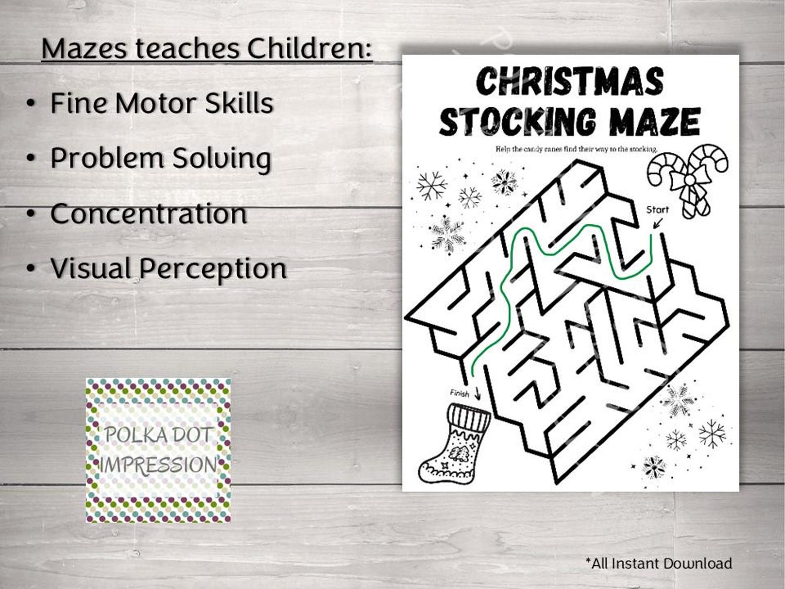 Christmas Maze Activities for Children | Fine Motor Skills Worksheets ...