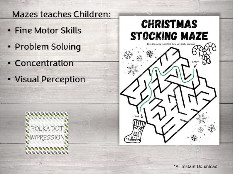 Christmas Maze Activities for Children | Fine Motor Skills Worksheets ...