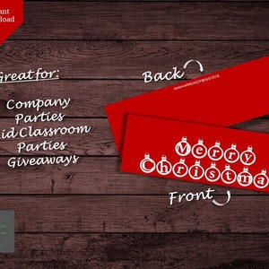 Merry Christmas Red Bag Toppers, DIY Printable Bag Toppers, Sandwich ...