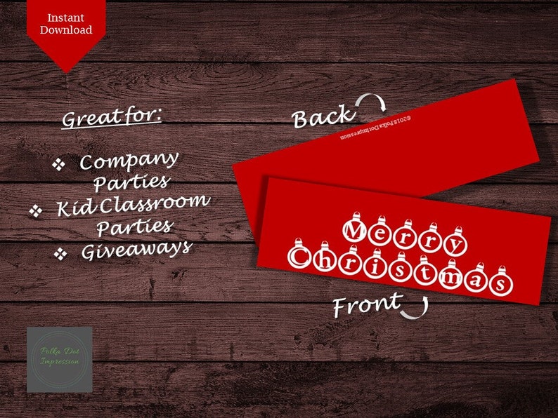 Merry Christmas Red Bag Toppers, DIY Printable Bag Toppers, Sandwich ...