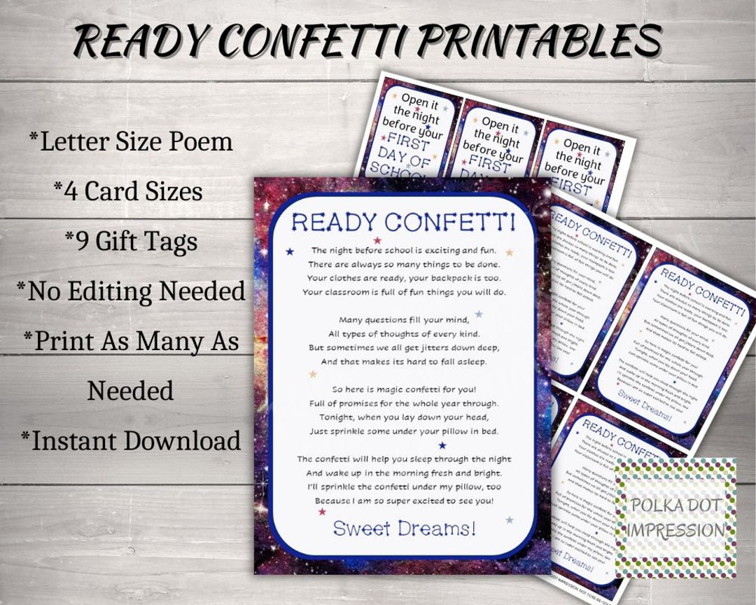 Back to School Meet the Teacher Night Gift for Students, Kids Confetti ...