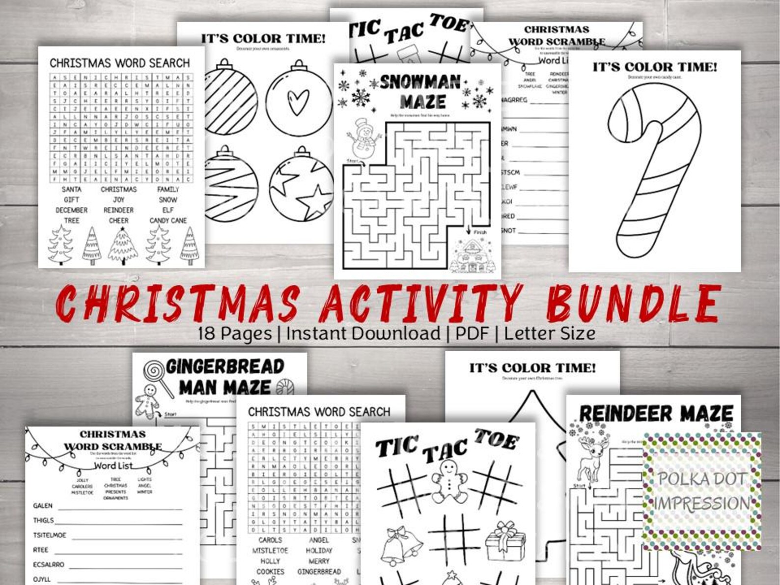 Christmas Activity Bundle for Children | Holiday Learning Worksheets ...