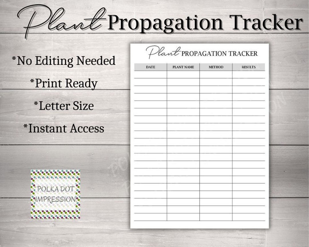 Plant Propagation Tracker, House Plant Guide, Gardening Log, Checklist ...
