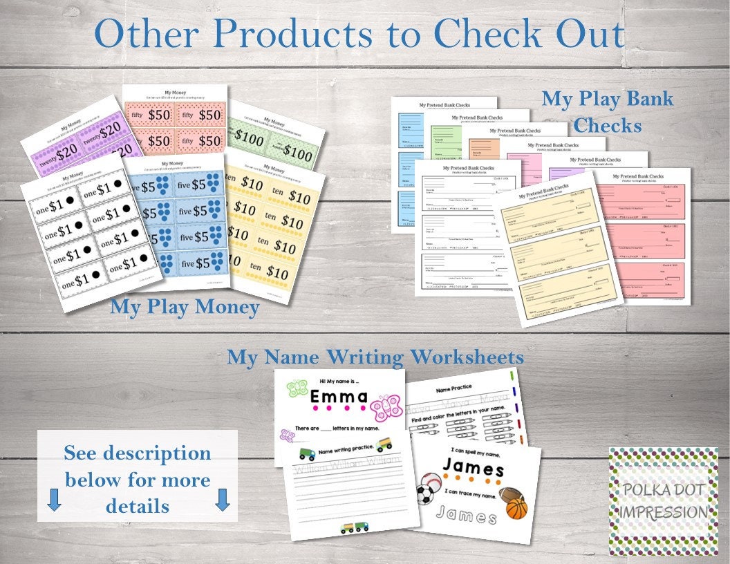Bank Check Pretend Play | Educational Play Bank Checks | Pretend Play ...