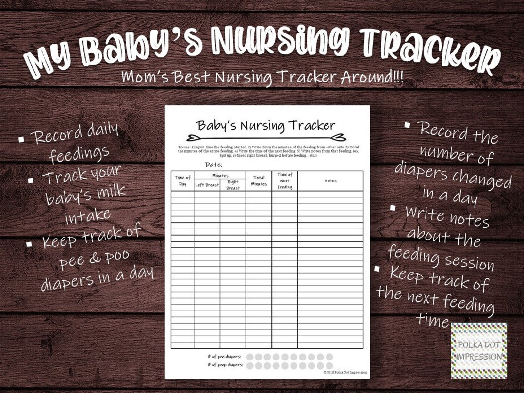 My Baby’s Nursing Tracker, Daily PDF Tracker for Newborns, Record ...