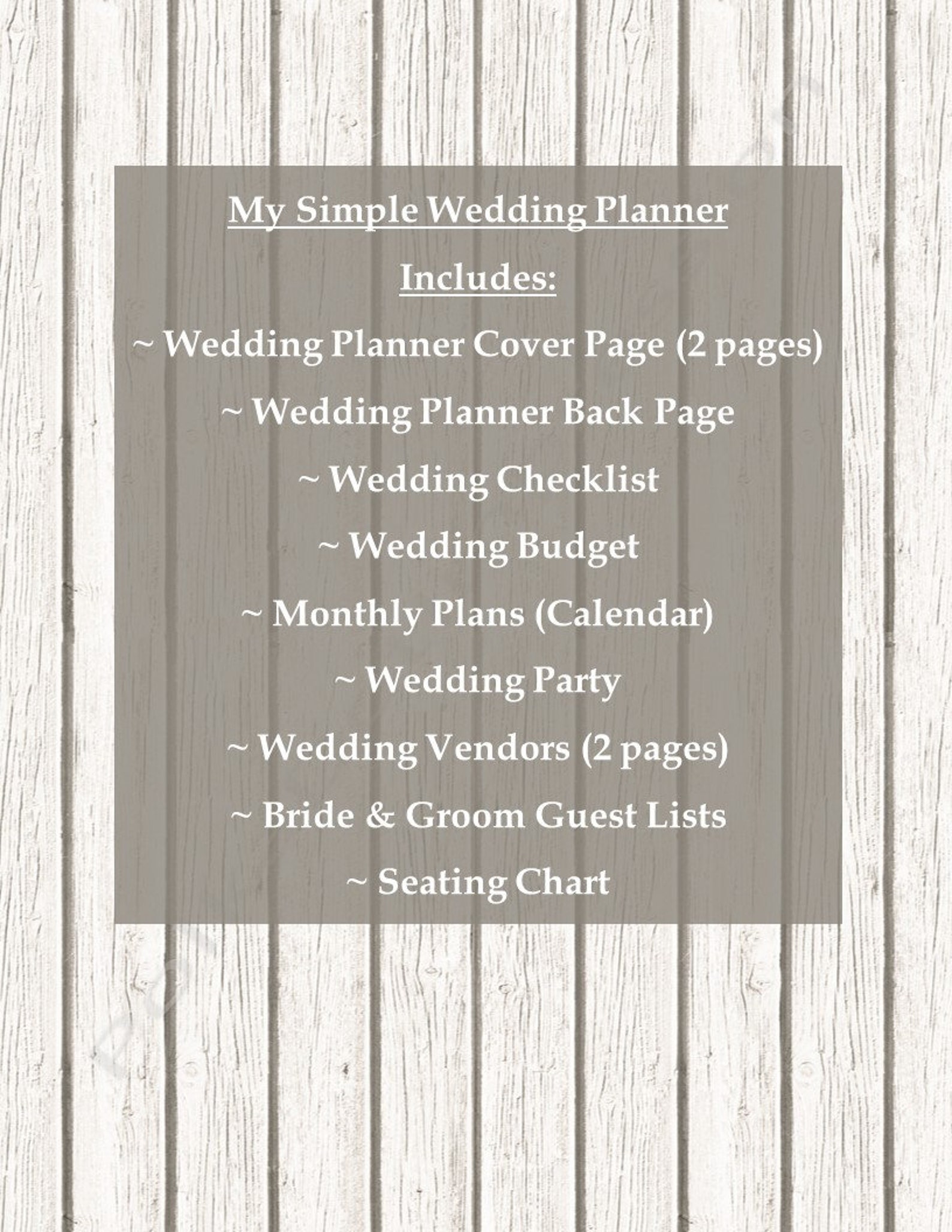 Neat & Simple Wedding Planner, Printable Wedding Planner PDF, Wedding ...