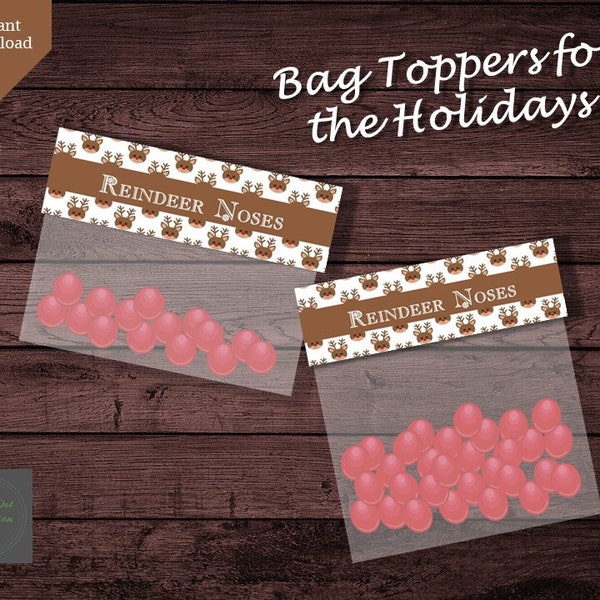Reindeer Noses Bag Topper - Etsy