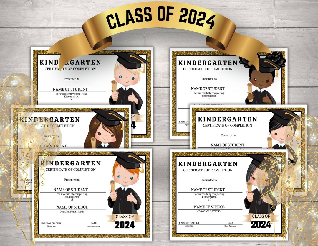 Kindergarten Completion Award Bundle Pack, Graduation Achievement ...