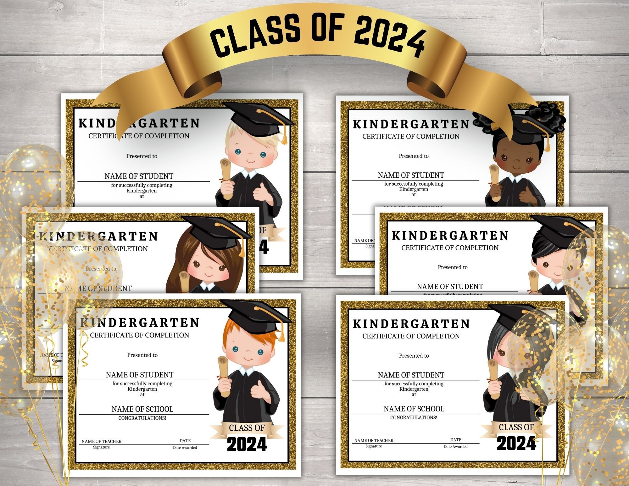 Kindergarten Completion Award Bundle Pack, Graduation Achievement ...