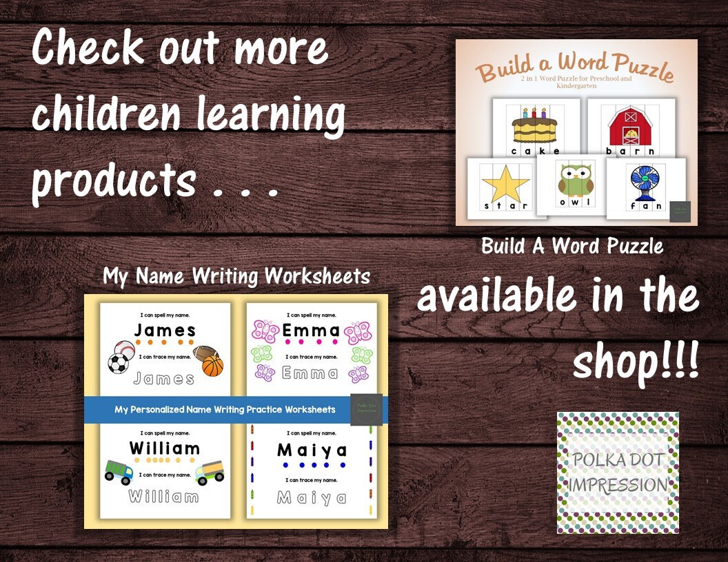 My Word Search Book for Children Kindergarten Learning Worksheets ...