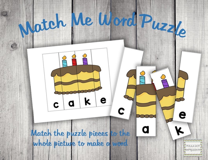Build My Word 2 in 1 Puzzle for Preschool and Kindergarten | Printable ...